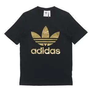Adidas Originals Trefoil Holo T Casual Sports Round Neck Short Sleeve - Black