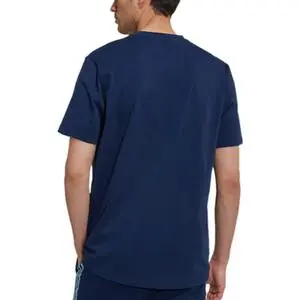 Adidas Solid Color Logo Printing Round Neck Sports Short Sleeve Blue T-shirt - Default Colorway
