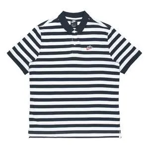 Nike Stripe Short Sleeve Polo Polo Shirt - Black