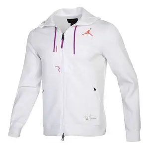 JORDAN Air Fleece Full-zip Cardigan Jacket - White