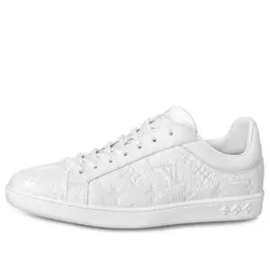 LOUIS VUITTON Luxembourg Monogram Embossed Leather Sneakers - White