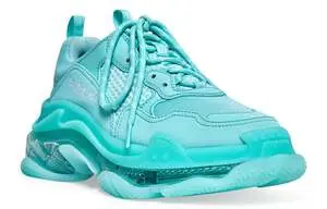 Balenciaga Triple S Sneakers With Clear Sole - Teal/white