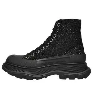 Alexander McQueen Tread Slick Glitter High-top Lace-up Boots