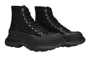 Alexander McQueen Tread Slick Glitter High-top Lace-up Boots