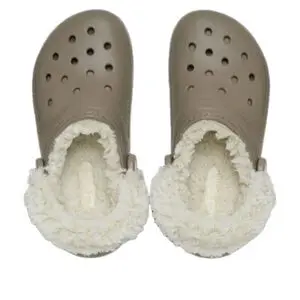 CROCS Classic Fleece Lined Clogs - Mushroom/tan