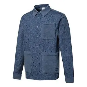 PUMA Paisley Woven Shirt Jacket With Multiple Pockets