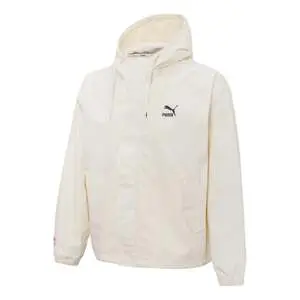 PUMA Hooded Windbreaker Jacket - White/black