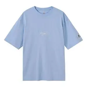 Nike Jordan Flight Essentials Embroidered Logo Sports Round Neck Short Sleeve T-shirt - Blue