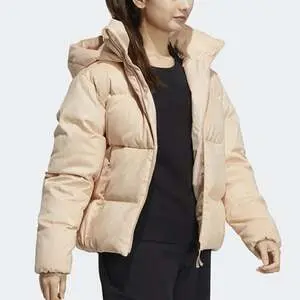 Adidas Faux Suede Puffy Down Jacket - Beige