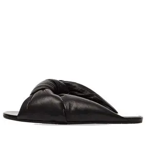 Balenciaga Drapy Flat Sandals - Black