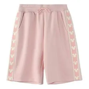 LI-NING X Disney Graphic Striped Shorts - Pink/beige