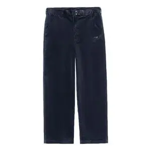 LI-NING Embroidered Logo Woven Straight Pants - Midnight Navy