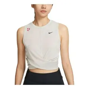 Nike As Nk Df Tank Crop Gcel Sleeveless Top - Beige