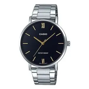 Casio Stainless Steel Water Resistant Quartz Analog Watch - Silver