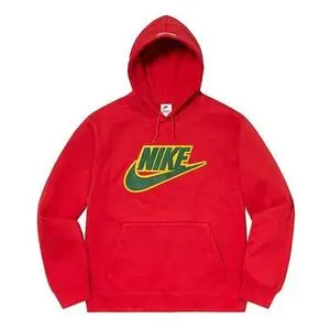 Supreme X Nike Leather Appliqu Hooded Sweatshirt - Red