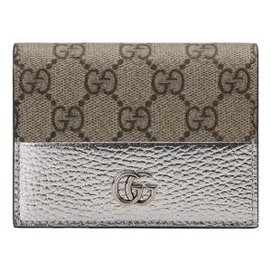 Gucci Gg Marmont Card Case Wallet - Silver