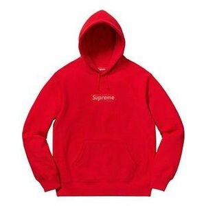 Supreme X Swarovski Box Logo Hooded Sweatshirt - Red