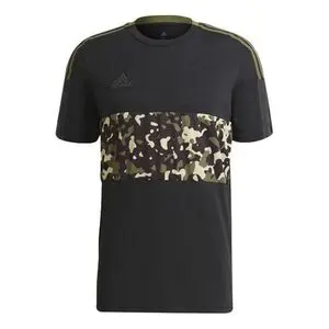 Adidas Tiro Tee Aop Casual Sports Soccer/football Short Sleeve - Black