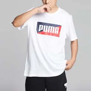 PUMA Flock Graphic T-shirt 'white Blue Red