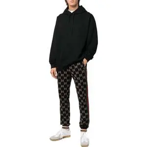 Gucci Gg Jersey Cotton Jogging Pant 'black Camel