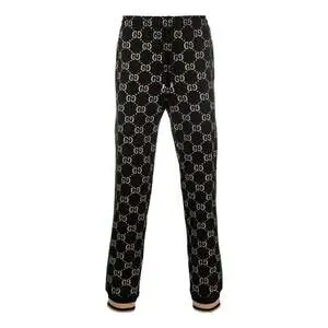 Gucci Gg Jersey Cotton Jogging Pant 'black Camel - Black/camel