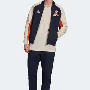 Adidas Varsity Jacket With Athletic Emblem - Navy