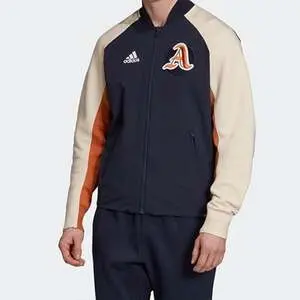 Adidas Varsity Jacket With Athletic Emblem - Navy