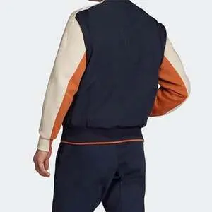 Adidas Varsity Jacket With Athletic Emblem - Navy