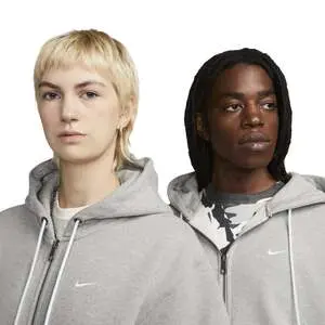 Nike Solo Swoosh Full-zip Hoodie - Grey