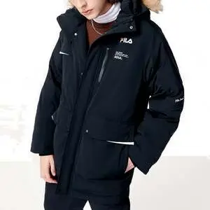 FILA FUSION Down Jacket With Fur Trimmed Hood