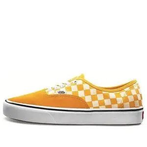 VANS Comfycush Authentic Checkerboard Lace-up Sneakers - Yellow