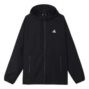 Adidas Hooded Windbreaker Jacket - Black