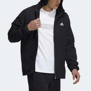 Adidas Hooded Windbreaker Jacket - Black