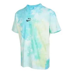 Nike Tie Dye Smiling Face Printing Loose Short Sleeve Light Mint Green T-shirt - Default Colorway