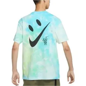 Nike Tie Dye Smiling Face Printing Loose Short Sleeve Light Mint Green T-shirt - Default Colorway