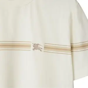 Burberry 25 Striped Cotton T-shirt - Beige