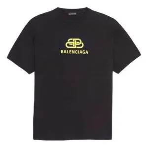 Balenciaga Interlocked Bb Regular Fit T-shirt - Black