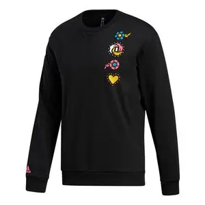 Adidas Round Neck Graphic Pullover - Black