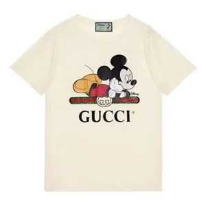Gucci X Disney Mickey Mouse Logo Short Sleeve T-shirt - Graywhite