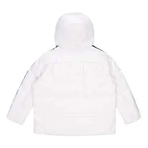 Adidas 3-stripe Hooded Puff Jacket - White