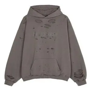 Balenciaga Destroyed Logo Hoodie - Tan