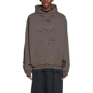 Balenciaga Destroyed Logo Hoodie