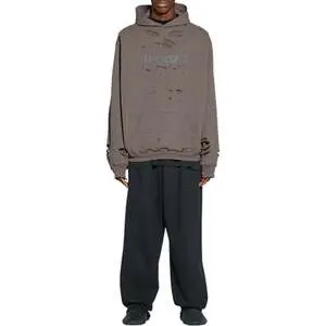 Balenciaga Destroyed Logo Hoodie