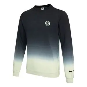 Nike Logo Gradient Printing Round Neck Sweatshirt - Black