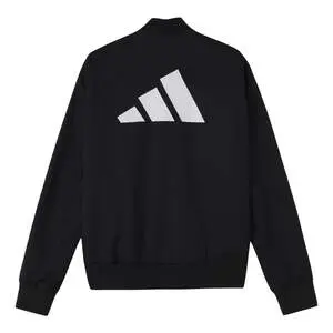 Adidas Bomber Jacket With Logo Printing And Fleece Lining - Black