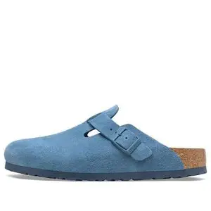 BIRKENSTOCK Boston Soft Footbed Suede Leather Clogs - Blue
