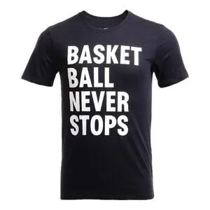 Nike Alphabet Casual Round Neck Short Sleeve Black T-shirt - Default Color