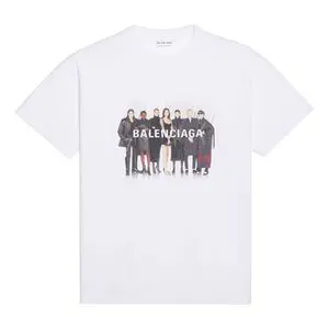 Balenciaga Band Portrait Logo Short Sleeve T-shirt