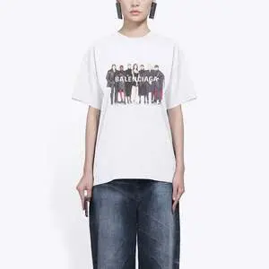 Balenciaga Band Portrait Logo Short Sleeve T-shirt