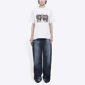 Balenciaga Band Portrait Logo Short Sleeve T-shirt